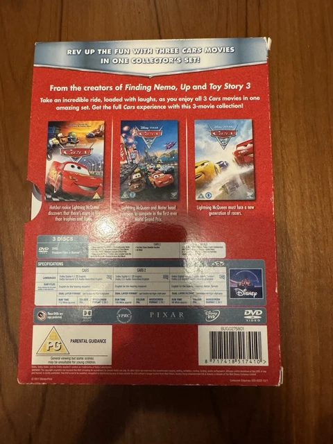 DISNEY CARS MOVIE 1 2 3 Box Set DVD Bundle Disney Pixar Films £2.23 ...