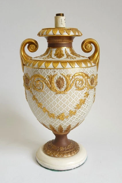 ANTIQUE 19TH CENTURY Wedgwood Victoria ware urn shaped vase / lamp base ...