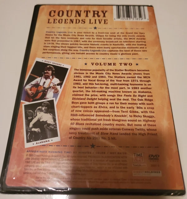 COUNTRY LEGENDS LIVE Volume Two DVD Brand New 2005 Time Life Music $7. ...
