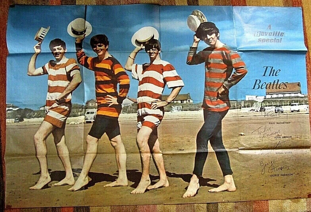 THE BEATLES IN Bathing Suits Giant Size Org Reveille Poster Plus ...