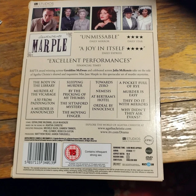 AGATHA CHRISTIE'S MARPLE Series 1-4 Complete DVD Box Set £15.00 ...