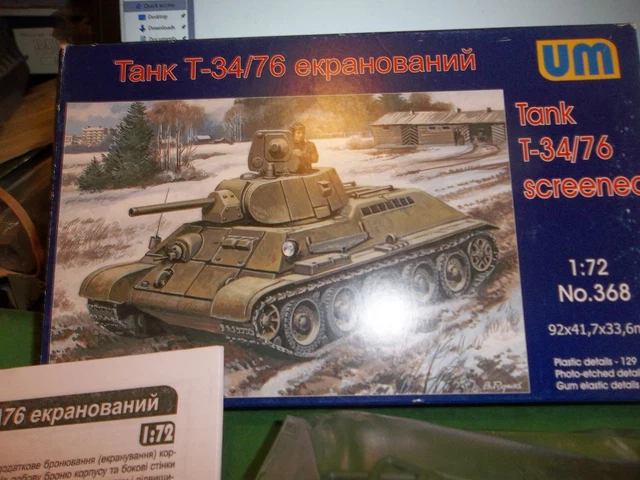 UM MODELS No 368 1/72 SCALE T34/76 SCREENED £9.99 - PicClick UK