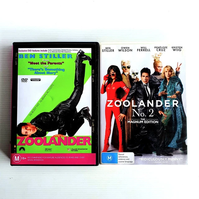 ZOOLANDER 1 & 2 DVD 2001 Comedy Gift Set, Ben Stiller, Owen Wilson, Region 4 £9.34 - PicClick UK