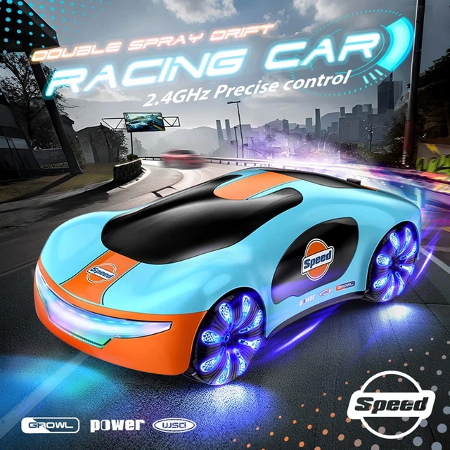 FUN REMOTE CONTROLLED Drift Car Featuring Dual Spray Action and Stunts ...
