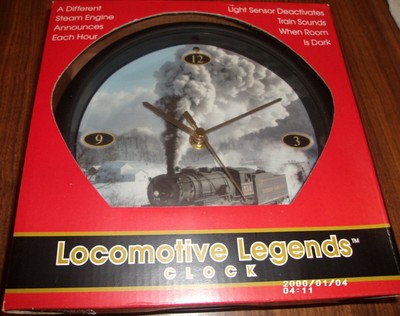 LOCOMOTIVE LEGENDS STEAM Engine Train Clock...A Timeline Of Trains ...