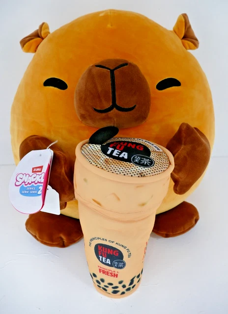 ZURU CAPYBARA WITH Boba Tea 'Spencer' Snackles S2 Large Plush Soft Toy ...