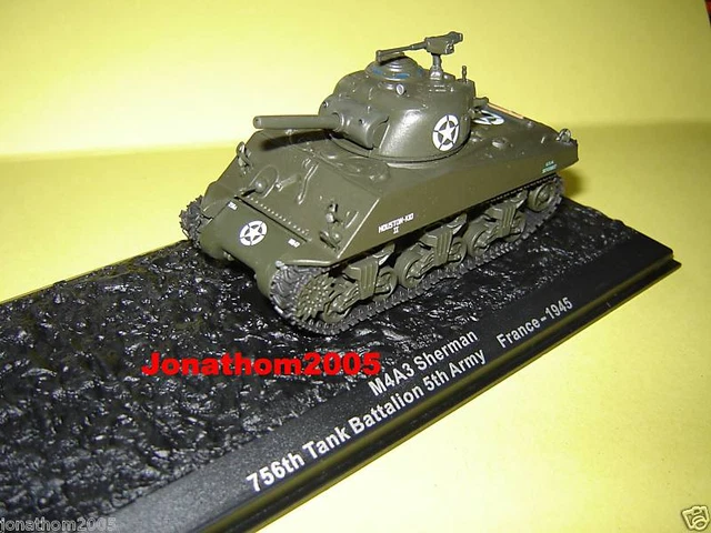 CHAR TANK M4A3 SHERMAN 756th TANK BATTALION 5th ARMY FRANCE 1945 au 1/ ...