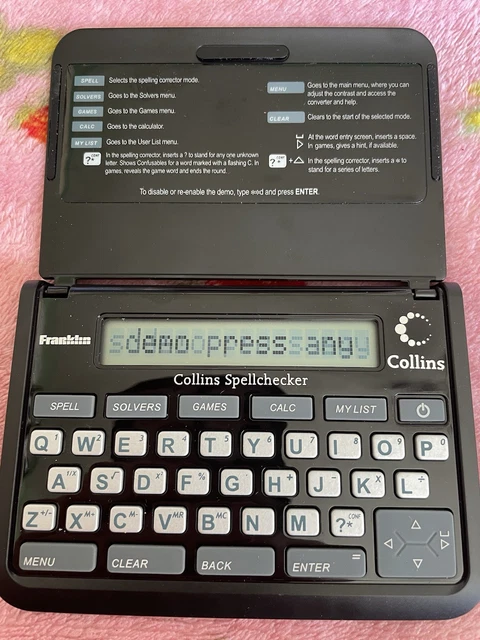 FRANKLIN COLLINS POCKET Spellchecker SPQ-109 - Dictionary, Games & Word ...