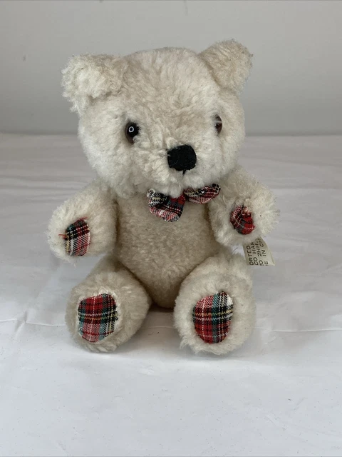 SMALL TARTAN DETAIL Bear Salco Harlow 6" Jointed Gift Plush Teddy Bow ...