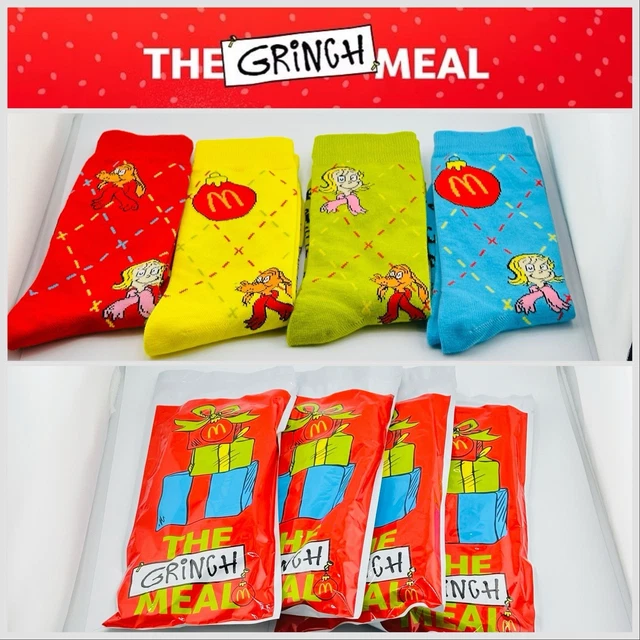 MCDONALD'S 2025 THE Grinch Meal Christmas Socks Complete Set of 4 ...