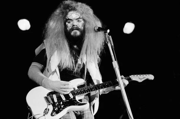 SINGER-SONGWRITER AND MUSICIAN Roy Wood Of Wizzard On Stage 1974 Old ...