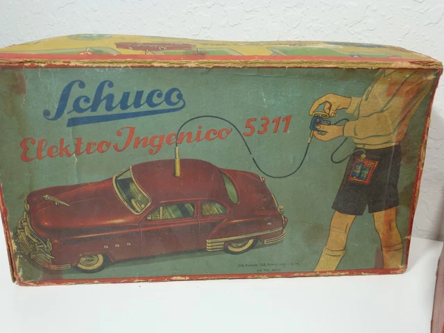 VINTAGE 1940'S SCHUCO Elektro-Ingenico 5311 battery-op car set w/box ...