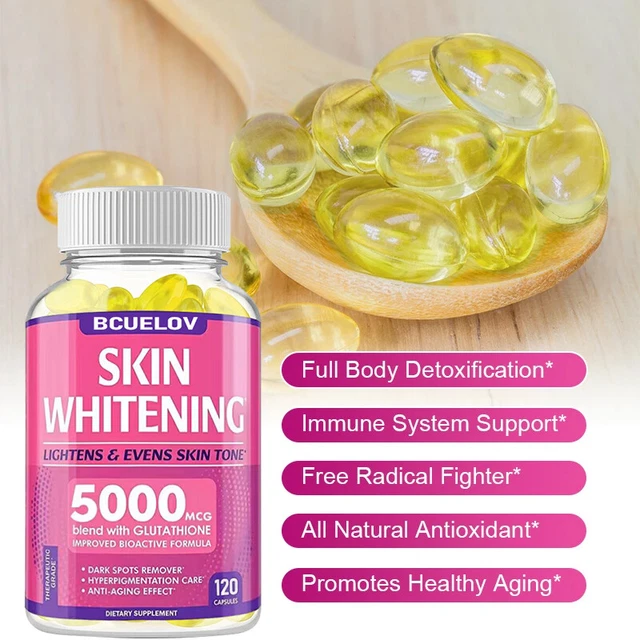 L-GLUTATHIONE 5000MCG SKIN Whitening Capsules Anti-Aging Antioxidant ...