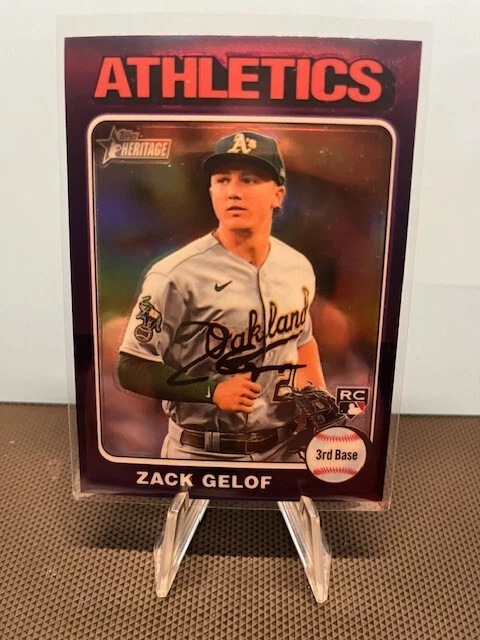 ZACK GELOF 2024 Topps Heritage Rifrattore Viola Rookie Athletics Rc ...