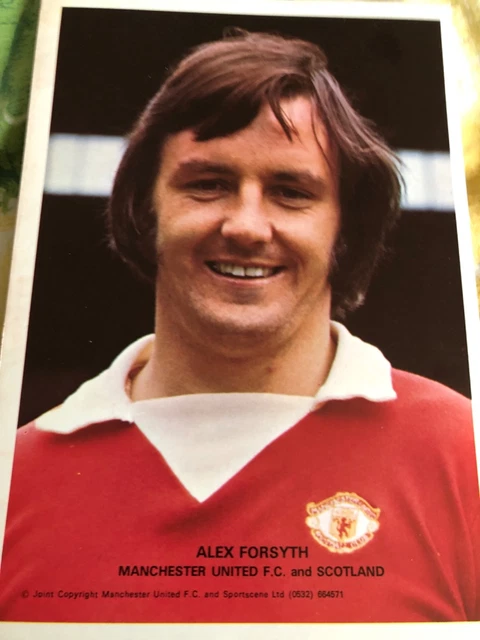 MANCHESTER UNITED ALEX Forsyth Sportscene Card Mid 1970s £4.20 ...