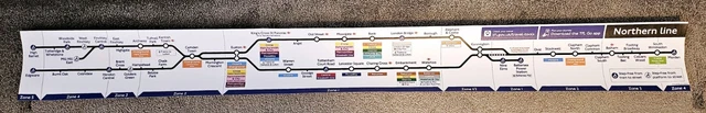 NEW ORIGINAL TUBE Map London Underground Northern Line Interior ...