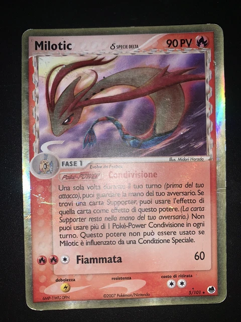 POKEMON CARTA MILOTIC Specie Delta Ex Isola Dei Draghi 5/101 Ita ...