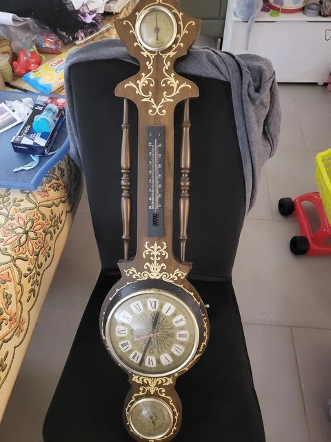 ANCIEN BAROMÈTRE BOIS Vintage EUR 30,00 - PicClick FR