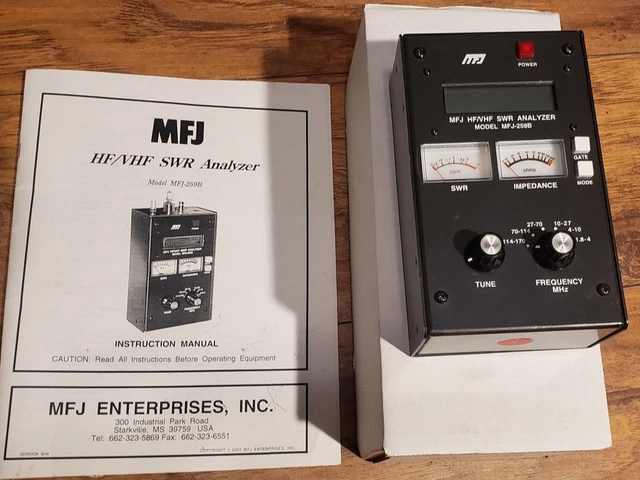 MFJ-259B HAM RADIO HF VHF SWR Antenna Analyzer w/ Instructions (great ...