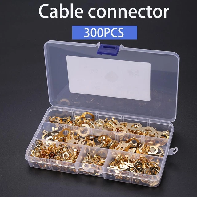 M5/M6/M8/M10 COPPER TERMINALS Ring Lugs Wire Crimp Connector Kit ...