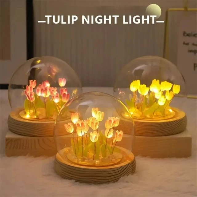 LED DIY MINI Tulip Night Light Handmade Cute Home Decor Birthday Gift ...