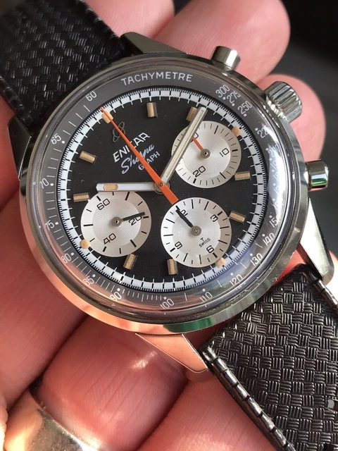 VINTAGE ENICAR SHERPA Graph “Mitter” MK4, Chronograph watch, Valjoux ...