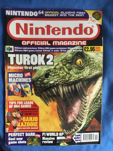NINTENDO OFFICIAL MAGAZINE #73 October 1998 Turok Mortal Kombat Banjo ...