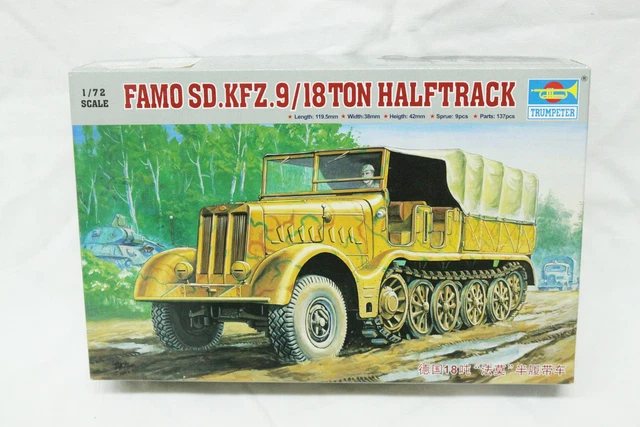 1:72 MODELLBAUSATZ TRUMPETER 07203 FAMO Sd.Kfz. 9 - 18 Tonnen Halftrack ...