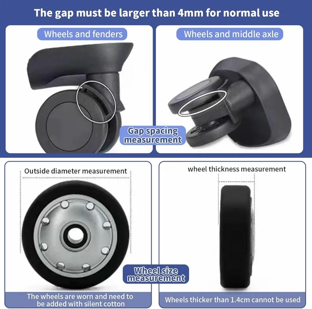 16 PCS LUGGAGE Compartment Wheel Protection Cover, Carry On Silicone ...