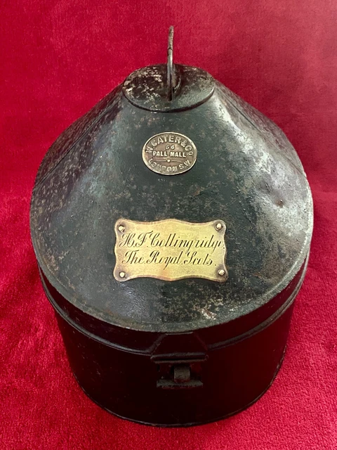 BOER WAR NAMED British Officer’s “Blue Cloth Helmet” Metal Hat Tin ...