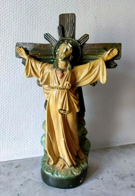 JESUS CHRIST ON The Cross Plate Crucifixion Plaster Cross Gesu Christo ...