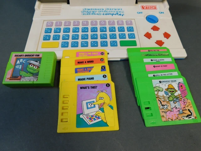 VTECH 1990'S SESAME Street Super Animated Talking Computer x10 Games AM ...