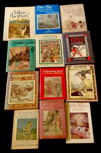 12 ILLUST. BY Arthur Rackham Fairy Tales A Christmas Carol Peter Pan ...