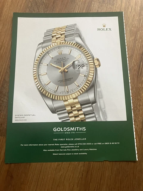 ORIGINAL ROLEX OYSTER Datejust Watch Frame Ready Magazine Advert Man ...