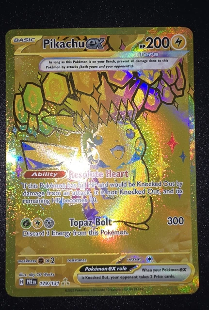 PIKACHU EX 179/131 Pokemon Prismatic Evolutions Gold Secret Rare NM £60 ...