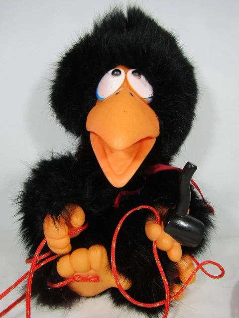 VINTAGE SEKIGUCHI PIPE Smoking Crow. 26cm Jointed Plush Bird. £38.59 ...