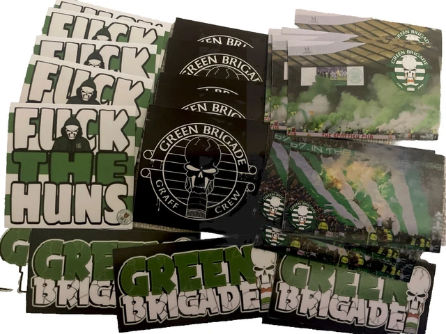 25 X GLASGOW Celtic The Green Brigade Stickers Bhoys IRA Hoops Flag ...