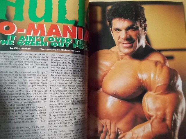 IRONMAN BODYBUILDING MUSCLE magazine LOU Incredible Hulk FERRIGNO 10-92 ...