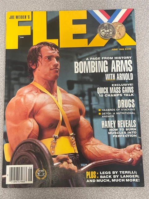 FLEX BODYBUILDING MUSCLE magazine Mr Olympia ARNOLD SCHWARZENEGGER 6-89 ...