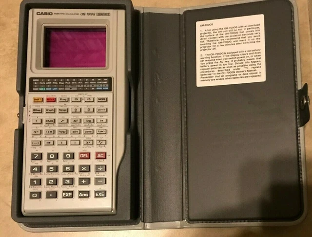 CALCOLATRICE CASIO OH-7000G Unità di proiezione aerea scientifica grafica con batteria EUR 19,92 ...