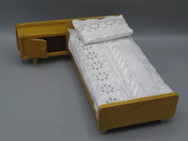 LIT AVEC MEUBLE de chevet - Maison de poupée EUR 13,00 - PicClick FR