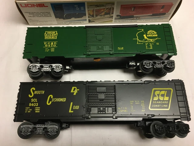 LOT OF 2 Lionel 6-9403 6-9470 Box Cars Seaboard Coast Line Chicago $44. ...