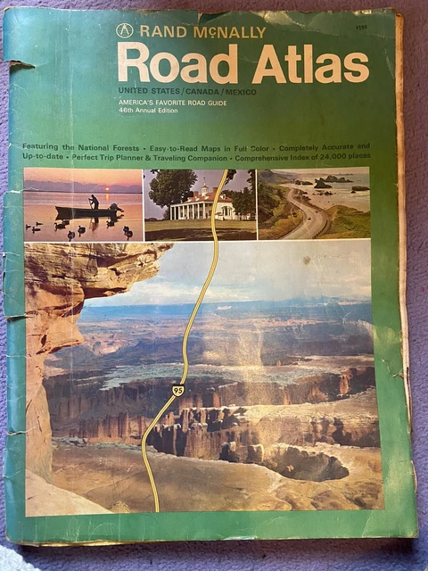 VINTAGE FROM 1970!! Rand McNally Road Atlas US-Canada-Mexico 46th ...