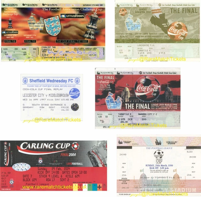 REPRODUCTION MIDDLESBROUGH 1990-2004 FA league full members cup final ...