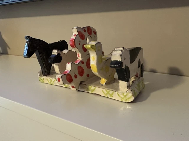 RUSTIC NAIVE HANDMADE Studio Pottery Animal Toast Rack Letter Rack ...