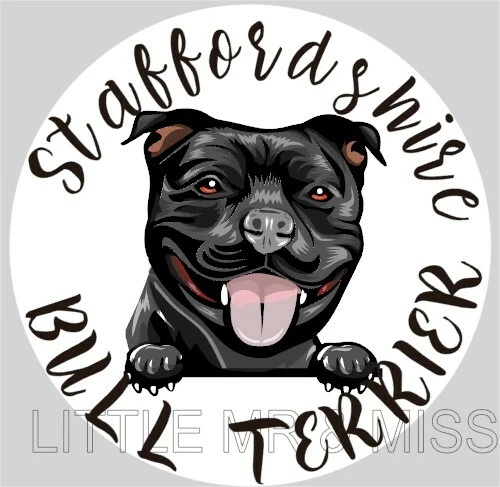 STAFFORDSHIRE BULL TERRIER Staffy Breed Window Wall Laptop w/proof ...