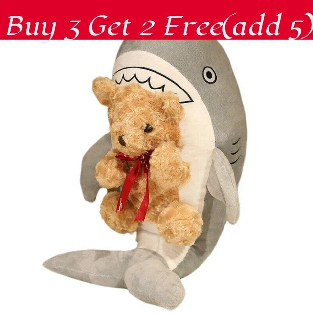 SHARK BEAR PLUSH Toy Fashion Cute Personality Bed Pillow Pillow Student ...