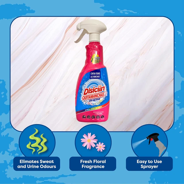 DISICLIN OXI ACTIVE Fabric Clothes Stain Remover Spray White Coloured ...