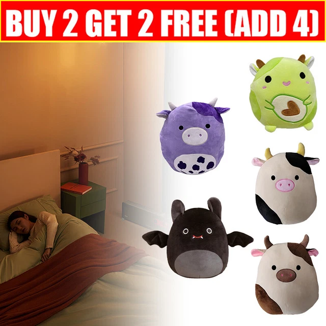 SQUISHMALLOWS CONNOR THE Cow Plush Toy Cuddle & Squeeze Soft Doll Kid ...