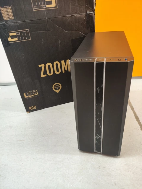 CIT ZOOM GAMING PC Case Mid Tower mATX Mini ITX Black Tempered Glass ...